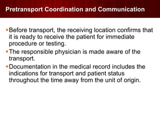 Transport of Critically Ill Patients | PPTX
