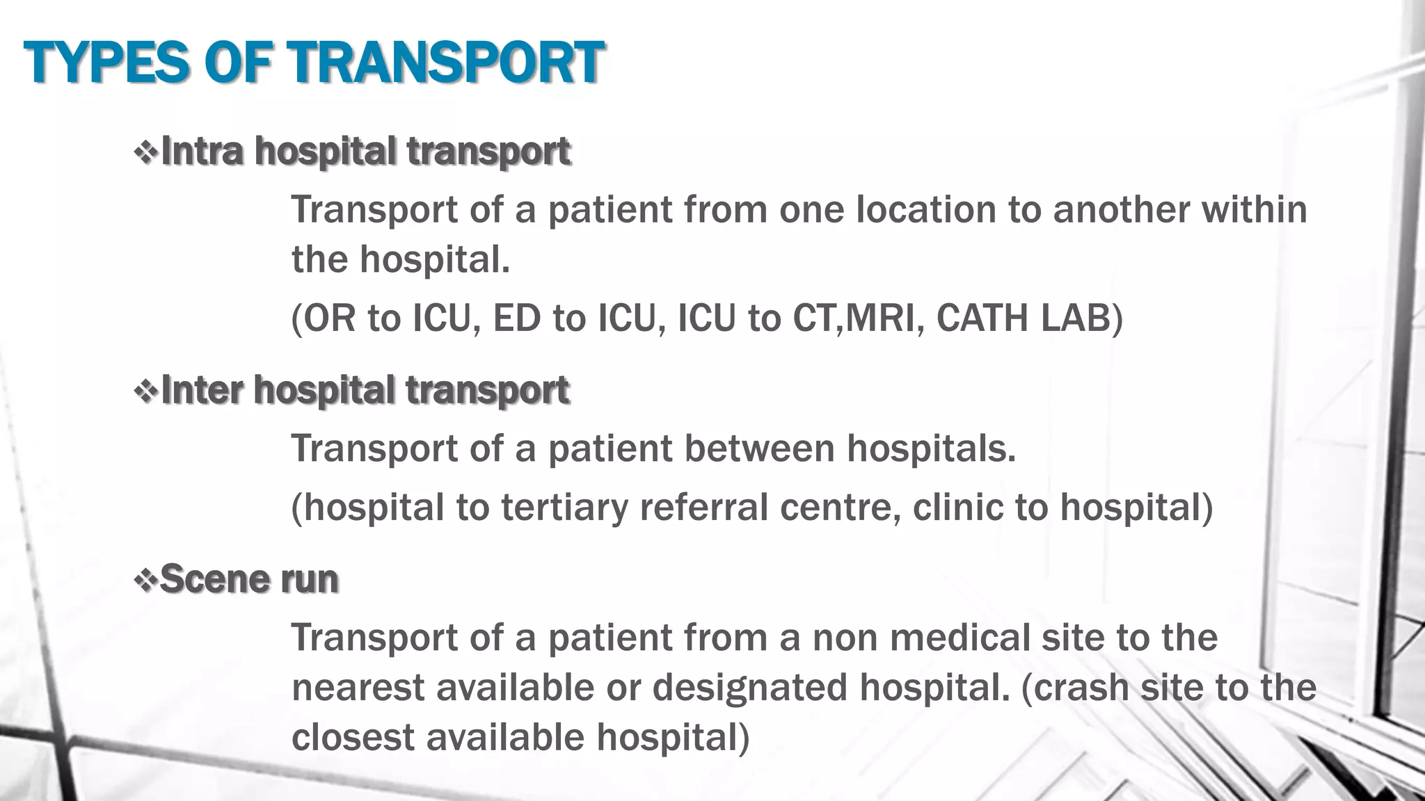 Transport of critically ill patients | PPTX