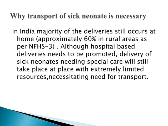 Transport of neonate in nicu | PPTX | Pregnancy | Reproductive Health