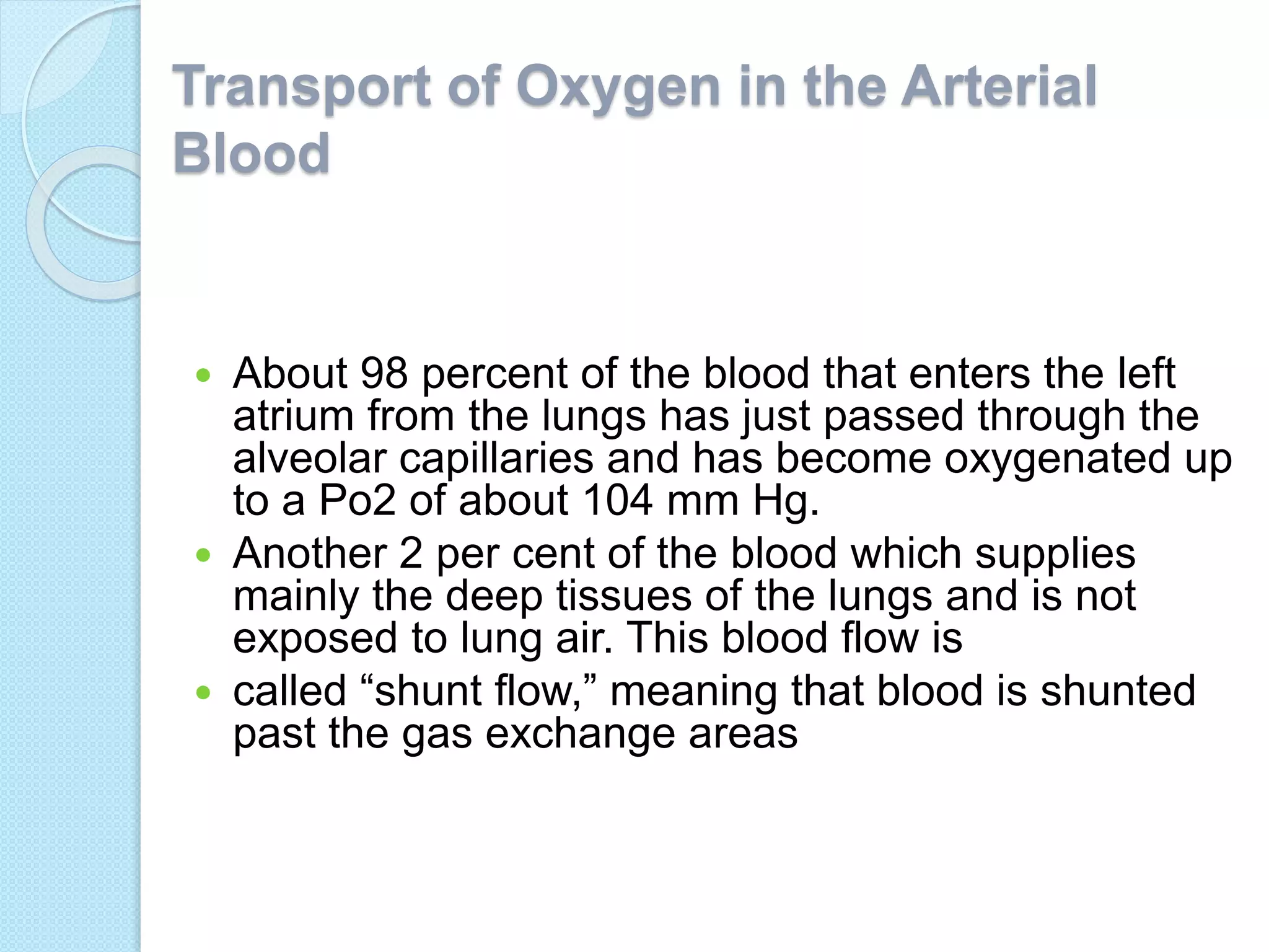 Transport of oxygen (the guyton and hall physiology) | PPTX