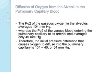 Transport of oxygen (the guyton and hall physiology) | PPTX