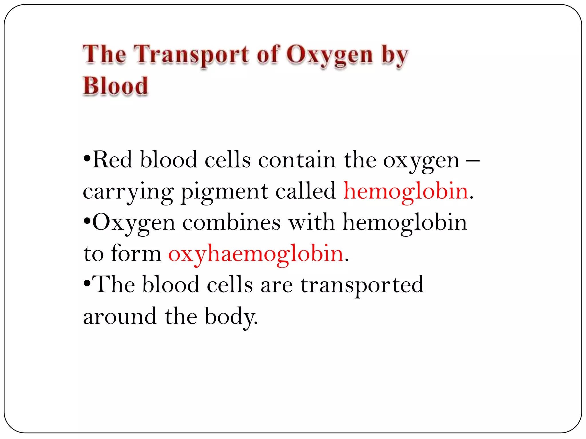 Transport of oxygen | PPTX