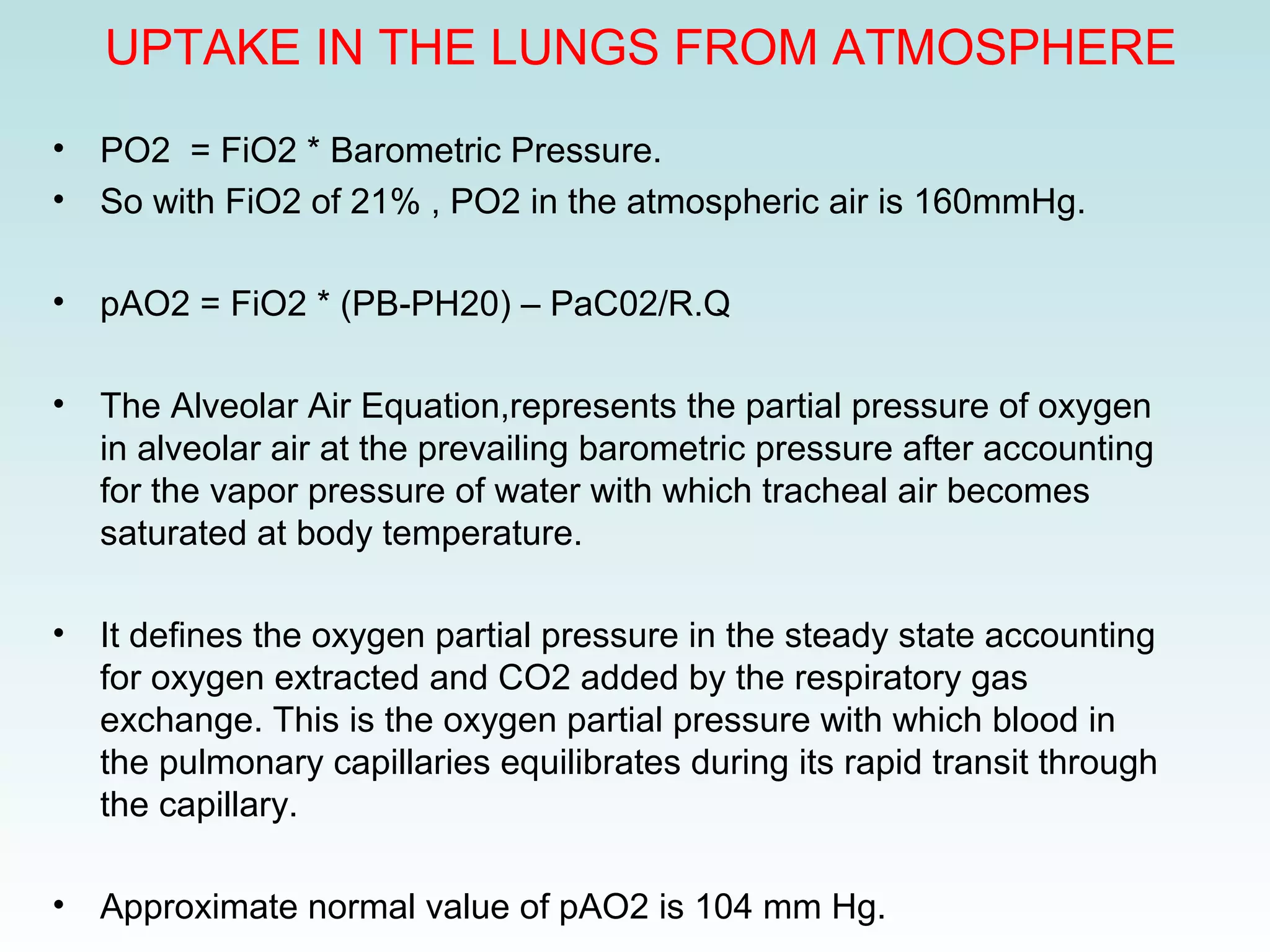 Transport of oxygen and carbon dioxide | PPT