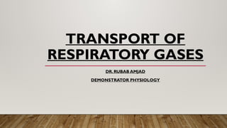 TRANSPORT OF RESPIRATORY GASES 1.pptx Physiology slides | PPTX