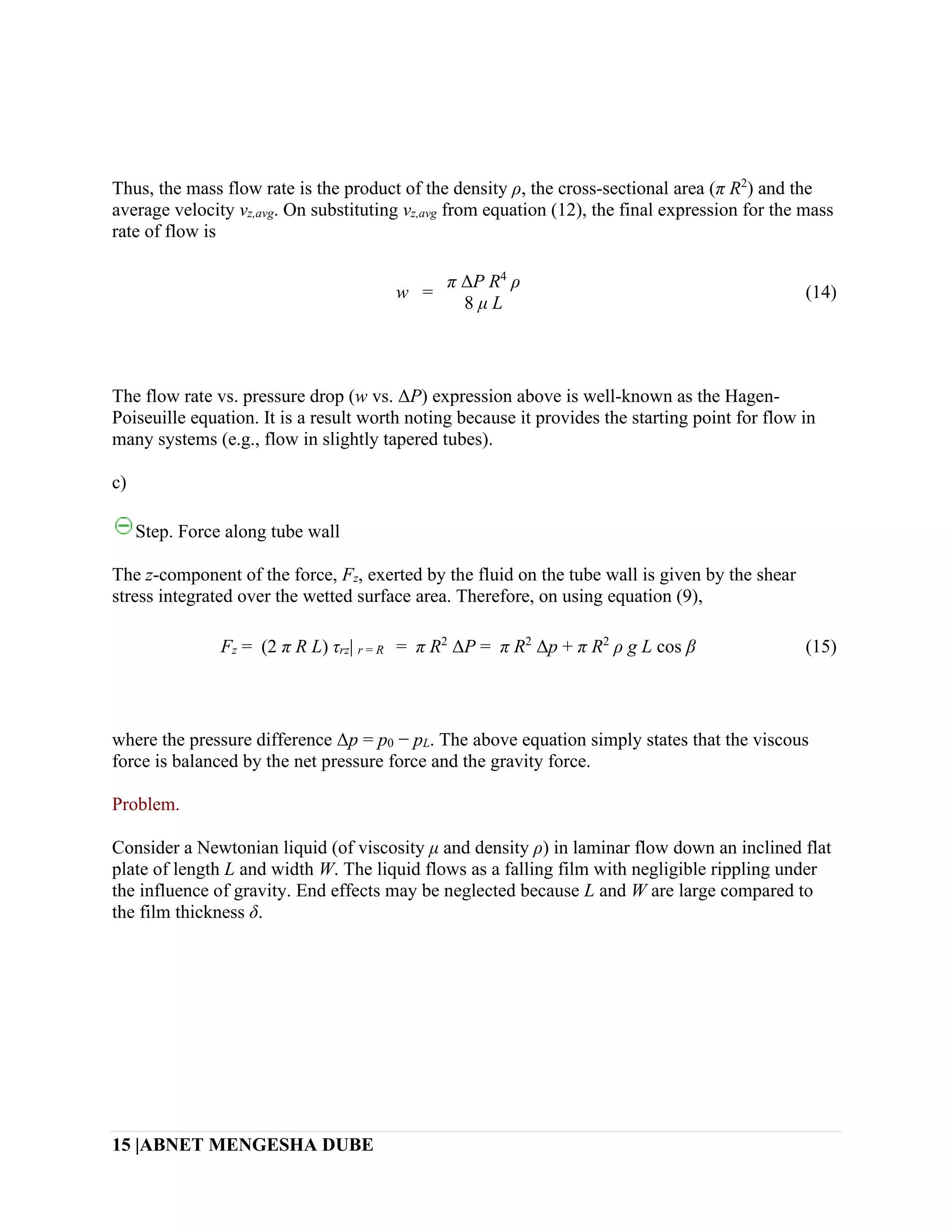 Transport phenomena Solved problems | PDF