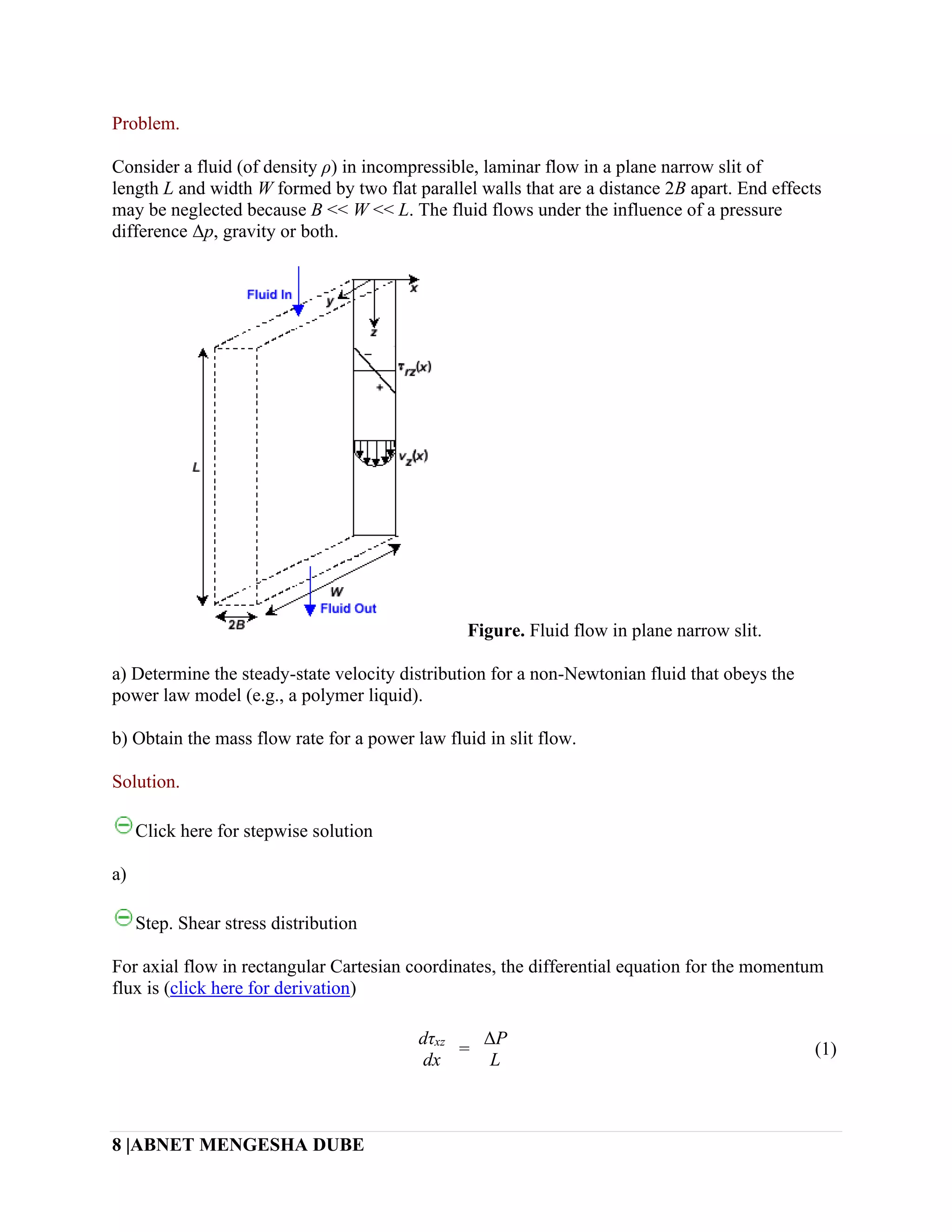 Transport phenomena Solved problems | PDF
