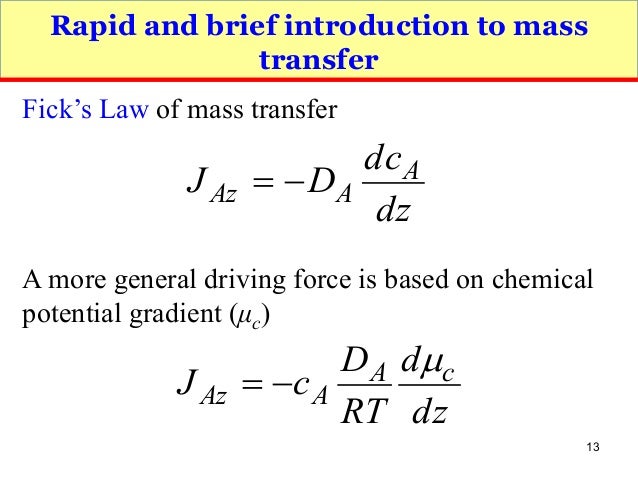 Transport phenomena-Mass Transfer 31-Jul-2016