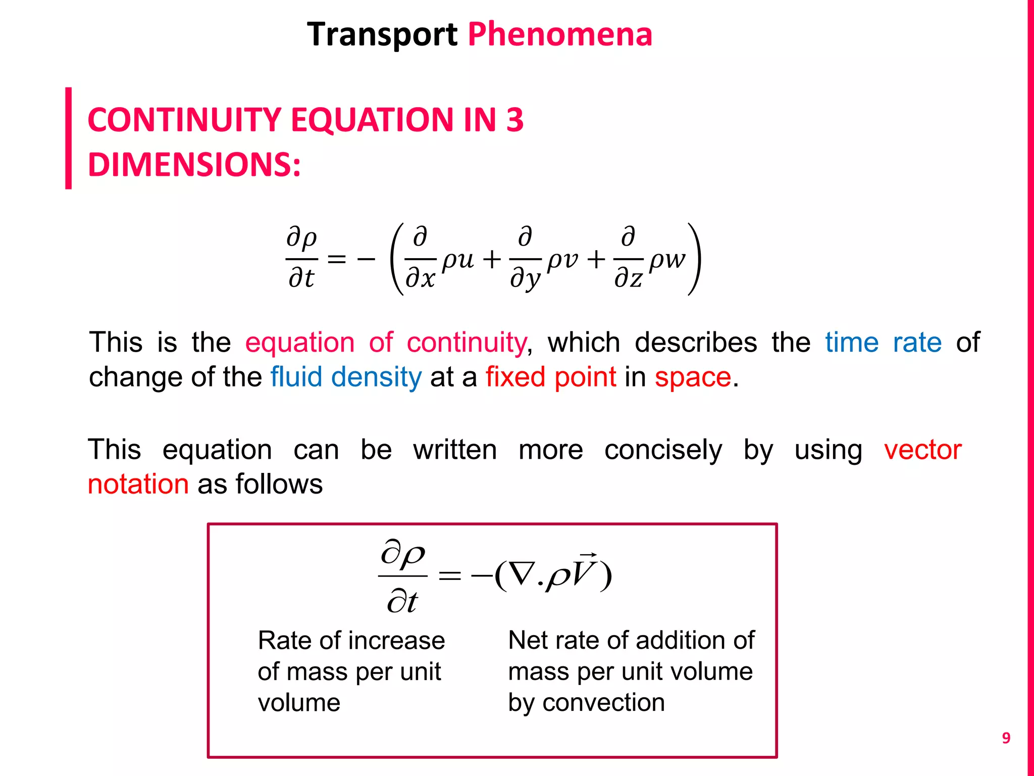 Transport phenomena (Continuity Equation) | PDF | 3-D Graphics | Computer Software and Applications
