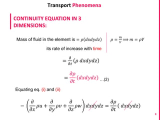 Transport phenomena (Continuity Equation) | PDF | 3-D Graphics | Computer Software and Applications