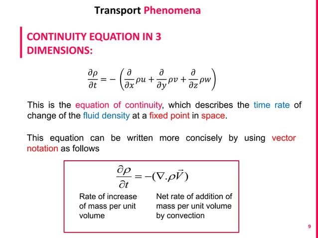 Transport Phenomena Continuity Equation Pdf 3 D Graphics Computer Software And Applications