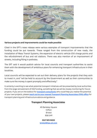 Transport Planning Associates -North And Midlands Regions To Get £4.7 ...