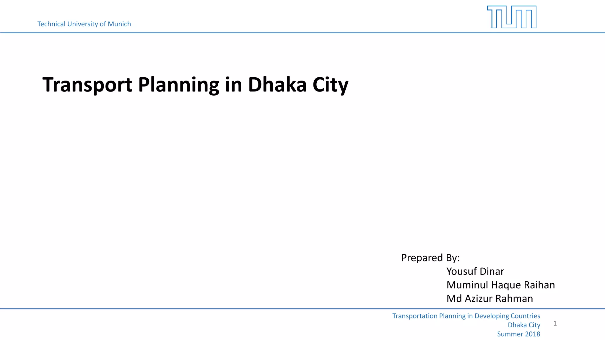 Transport planning in Dhaka city | PPSX