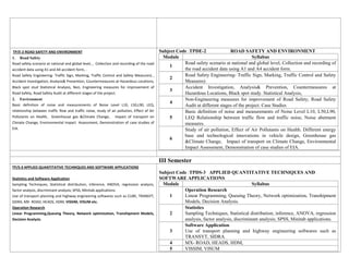Transport Planning Syllabus SPAD | PDF