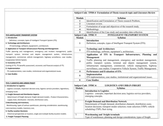 Transport Planning Syllabus SPAD | PDF