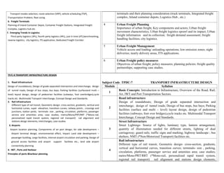Transport Planning Syllabus SPAD | PDF