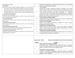 Transport Planning Syllabus SPAD | PDF