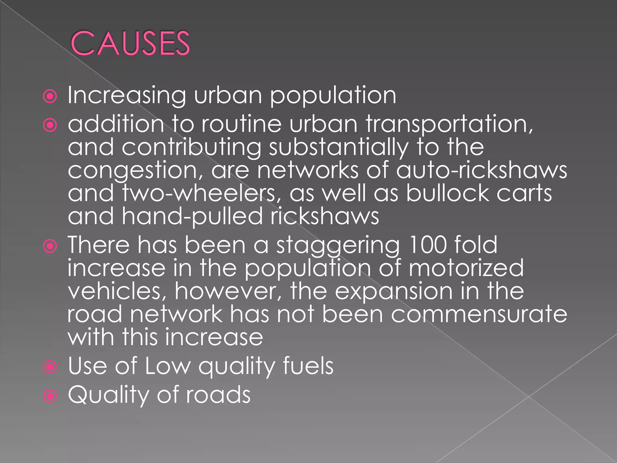 Transport problems in urban india | PPTX
