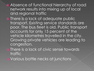 Transport problems in urban india | PPTX