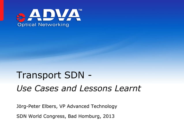 Transport SDN - Use Cases and Lessons Learnt | PDF | Internet | Computing