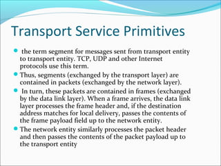 Transport services | PPT | Computer Networking | Computing