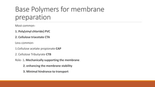 Transport studies of metal ions using polymer inclusion | PPTX