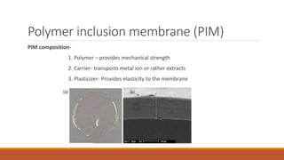 Transport studies of metal ions using polymer inclusion | PPT