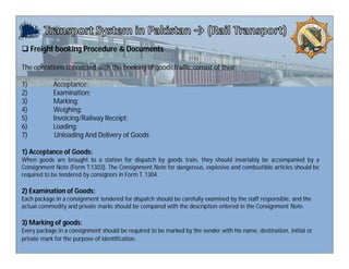 Transport System in Pakistan - (( Rail Transport)) | PDF