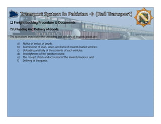 Transport System in Pakistan - (( Rail Transport)) | PDF