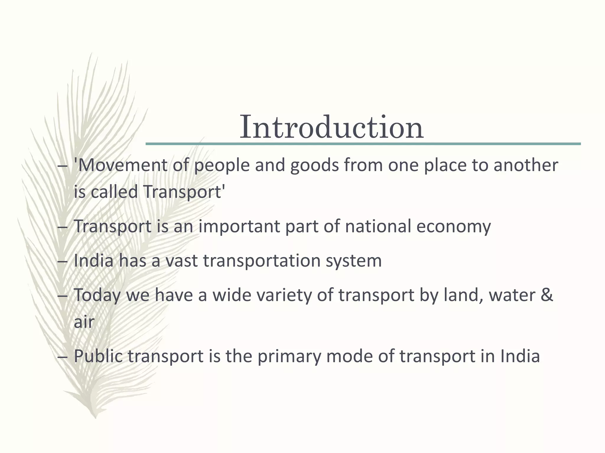 Transport system of india | PPTX