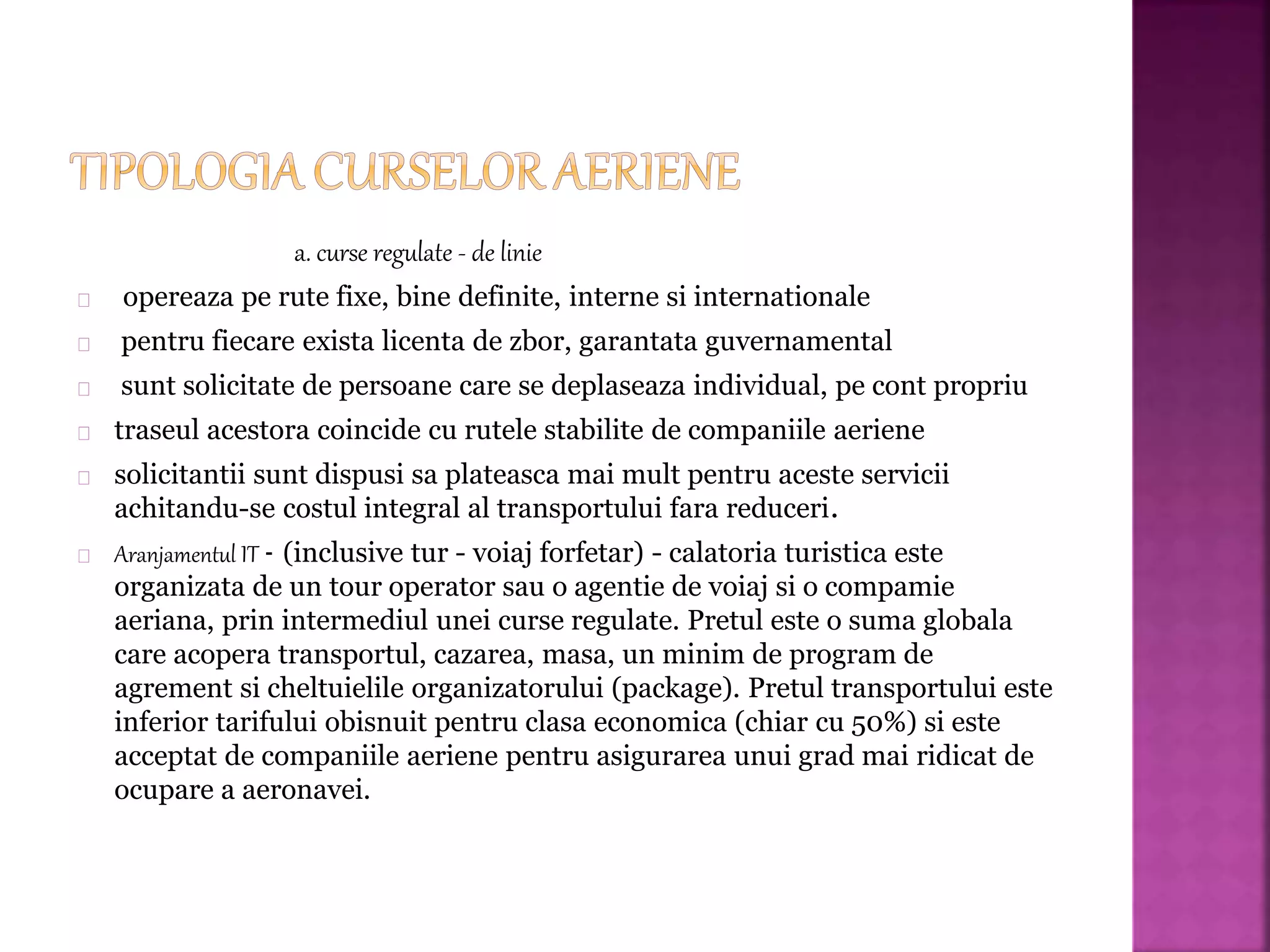 Transportul turistic aerian | PPTX
