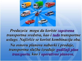 Transport i izbor vozara | PPT