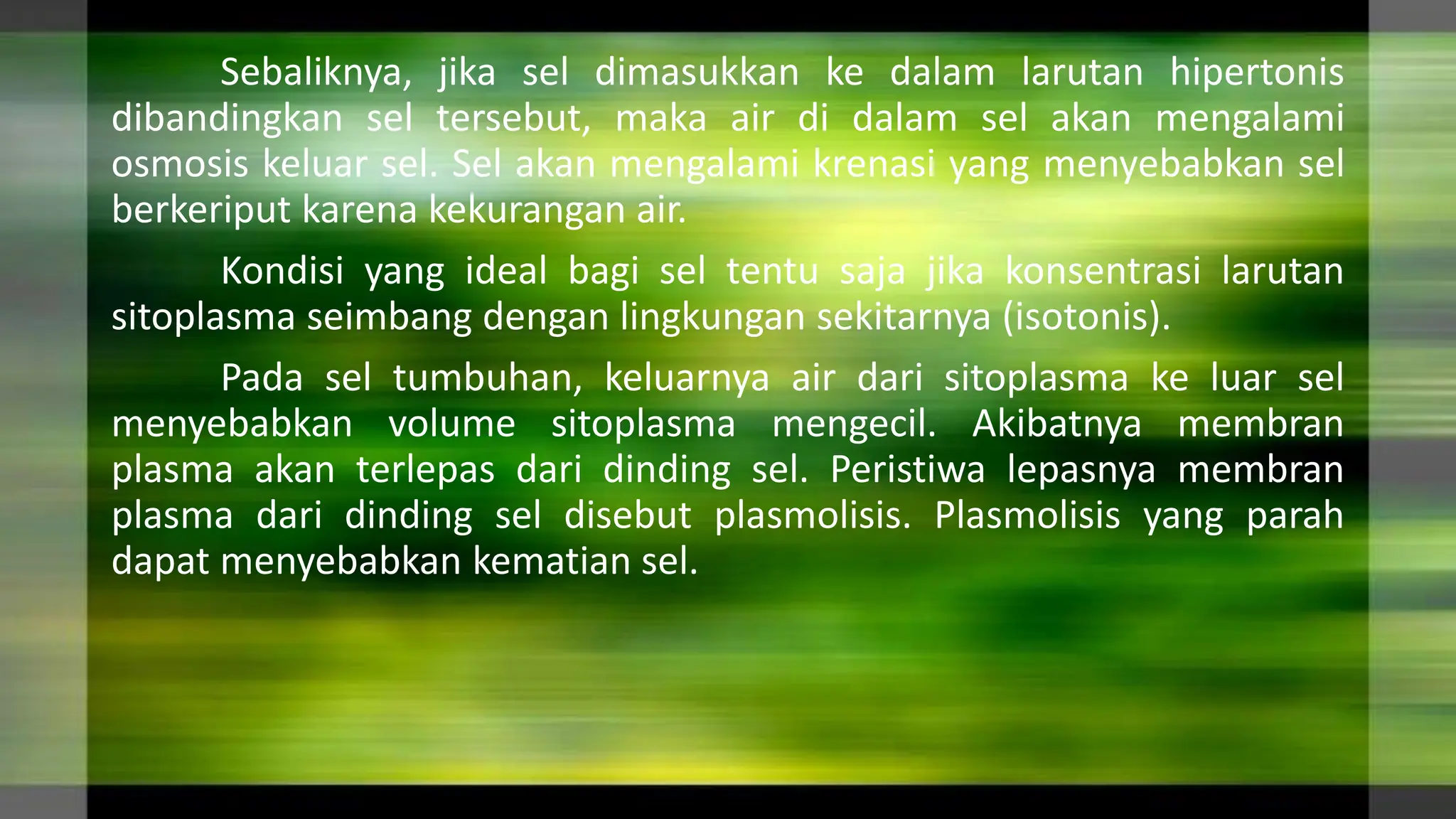 Transpor zat melalu zat membran power point | PPTX