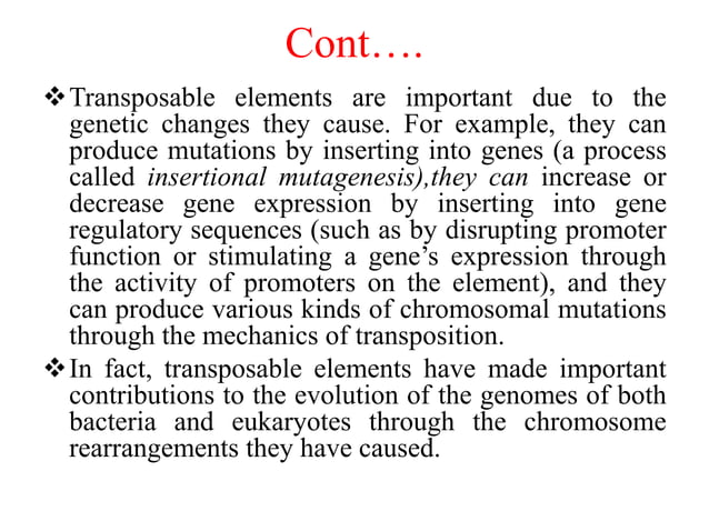 Transposable elements | PPTX | Biological Sciences | Science