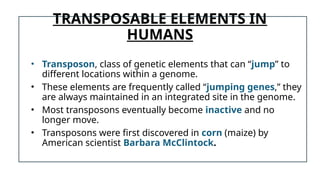 Transposable elements in humans(LINES and SINES) | PPTX