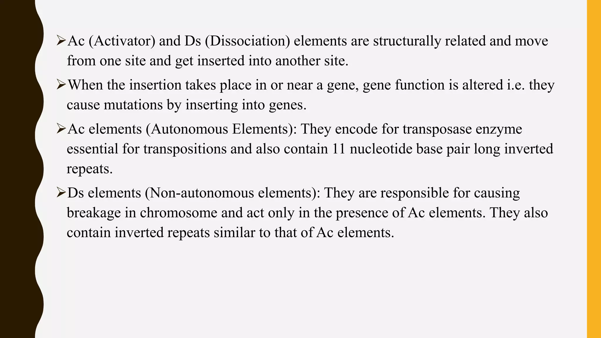 Transposable elements - MAYUR SONAGARA | PPTX