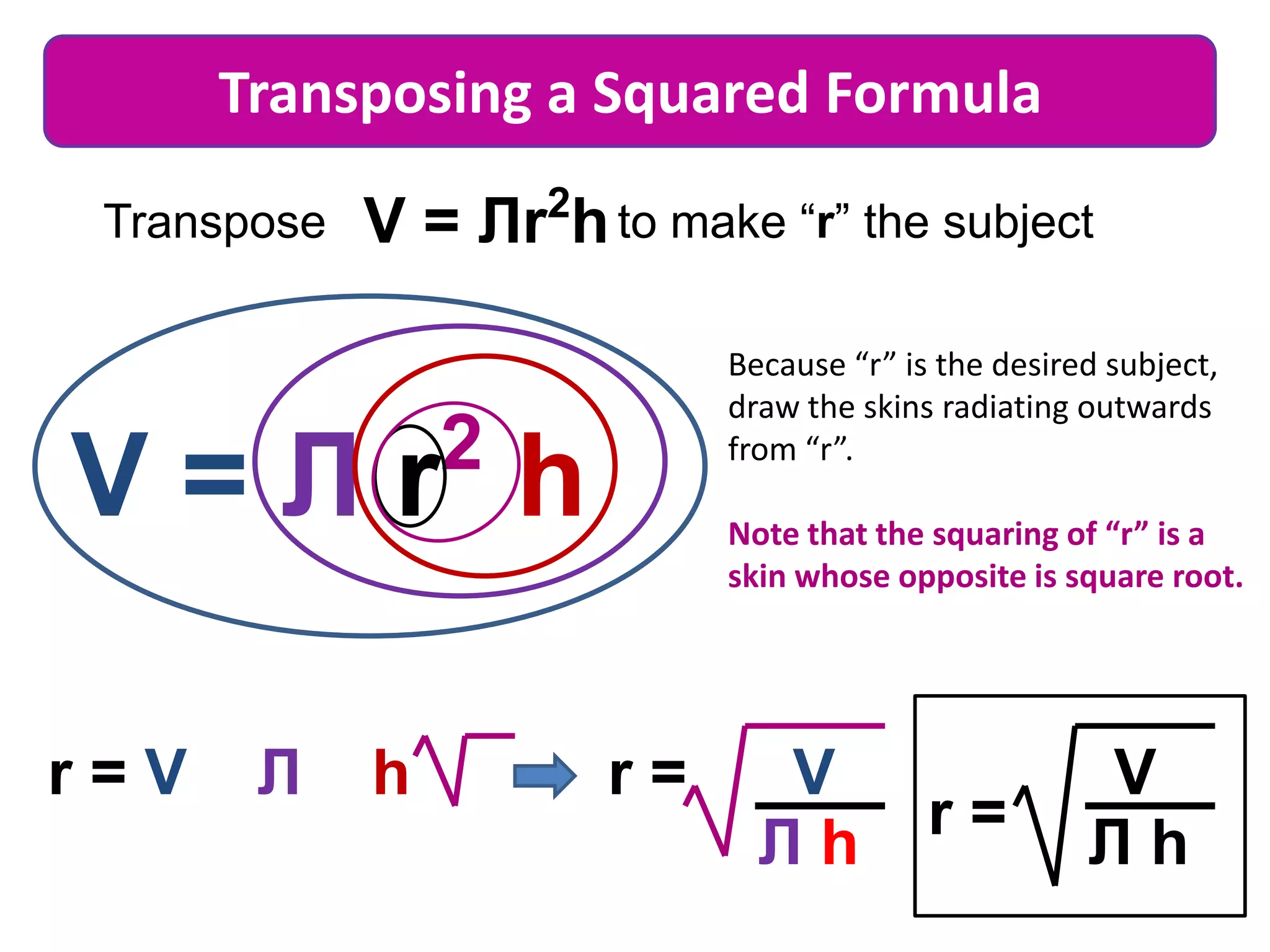 Rearranging Formulas | PPTX