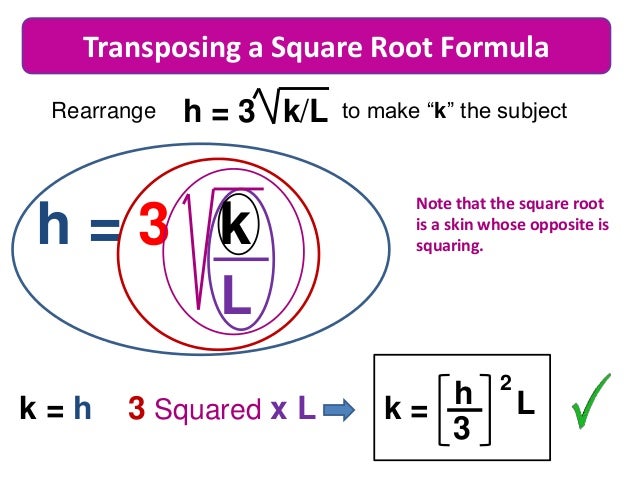 Rearranging Formulas