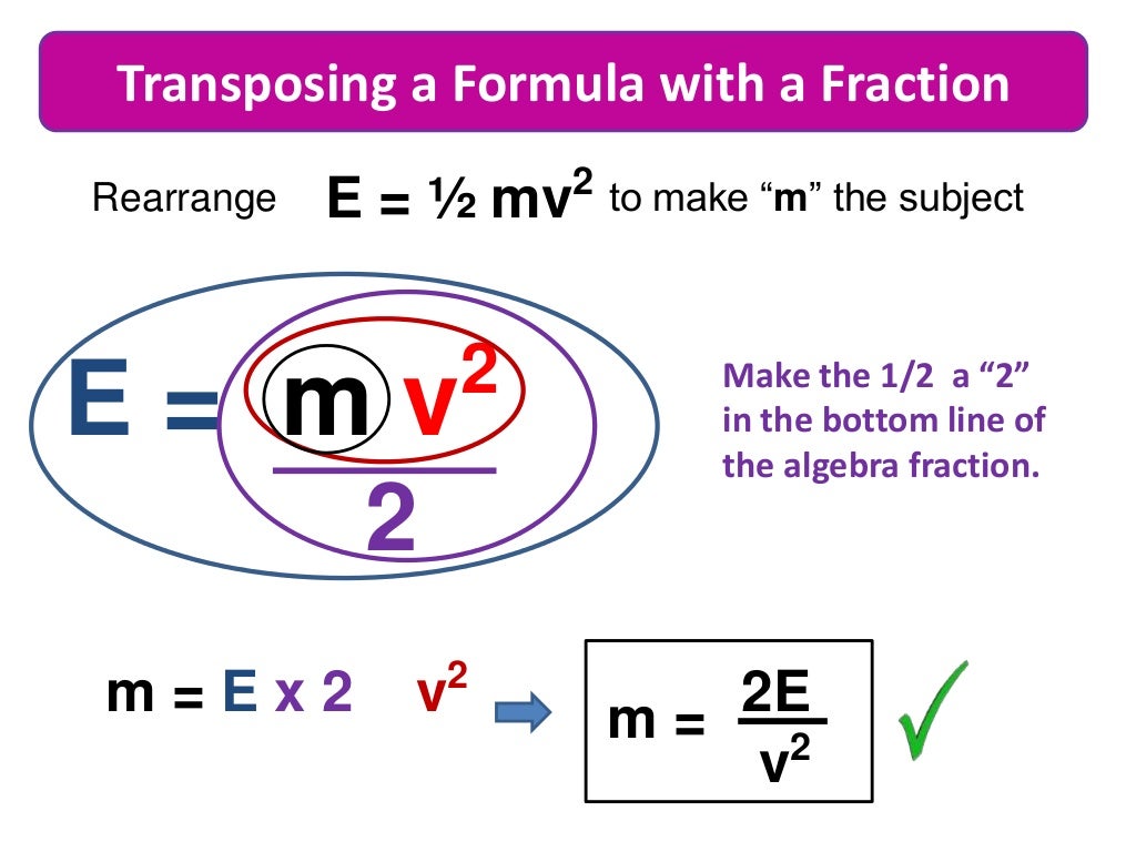 Rearranging Formulas