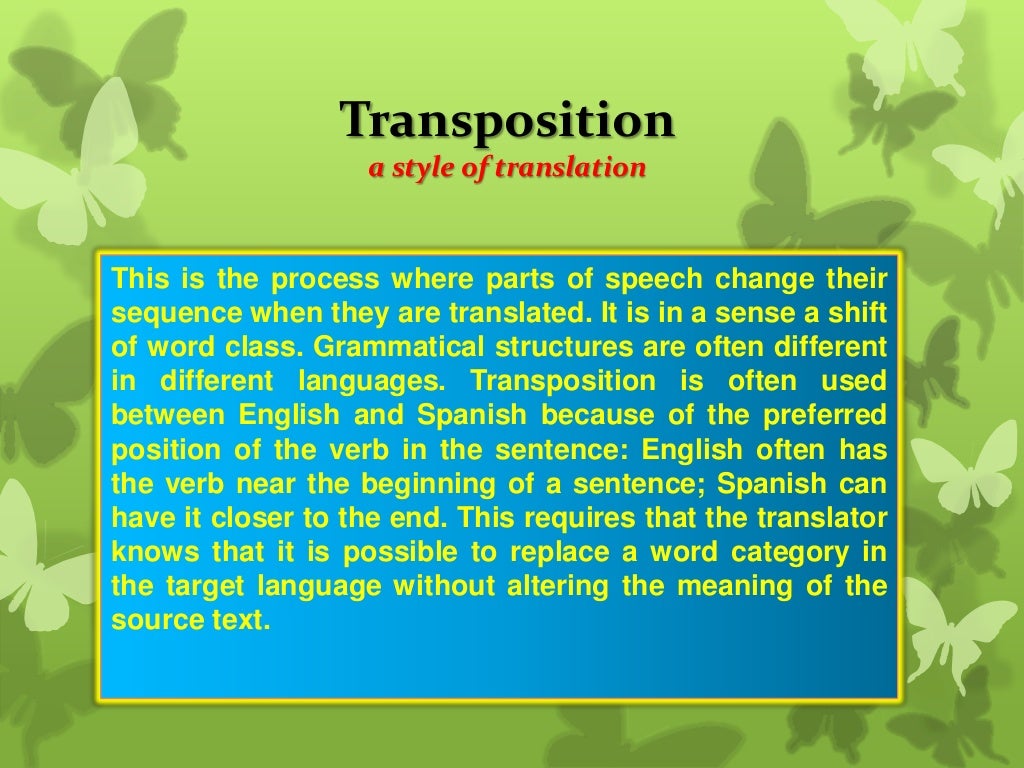 Transposition