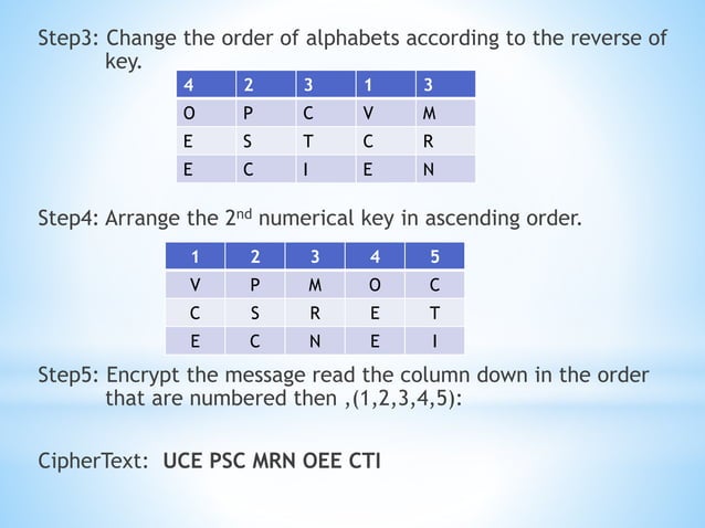 Transposition cipher techniques | PPTX