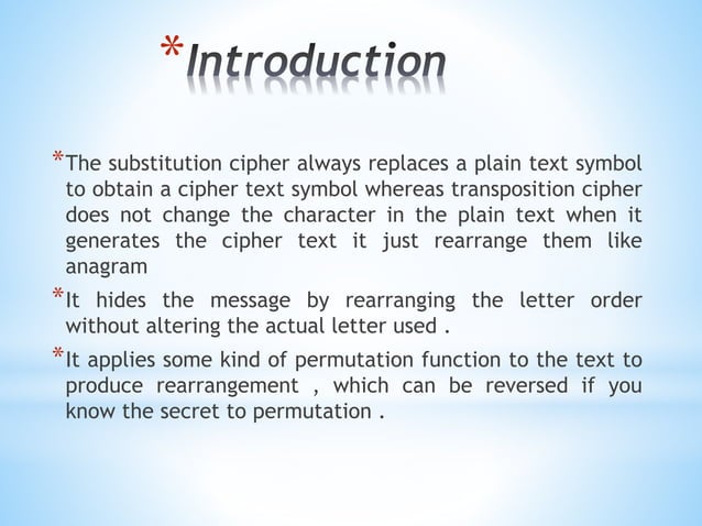 Transposition cipher techniques | PPTX