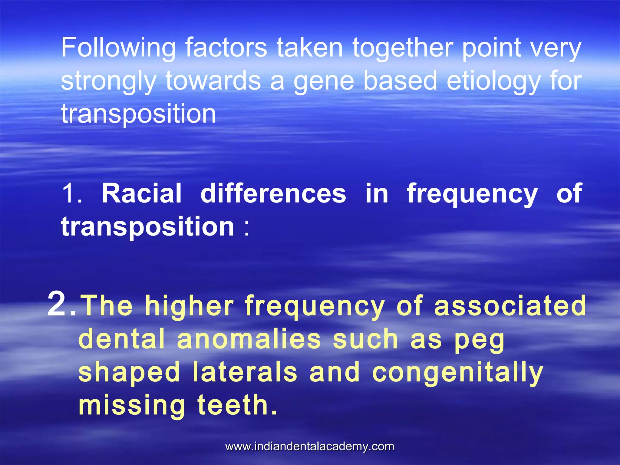 Transposition of teeth & its management | PPT