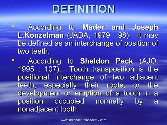 Transposition of teeth & its management | PPT | Dental Health ...