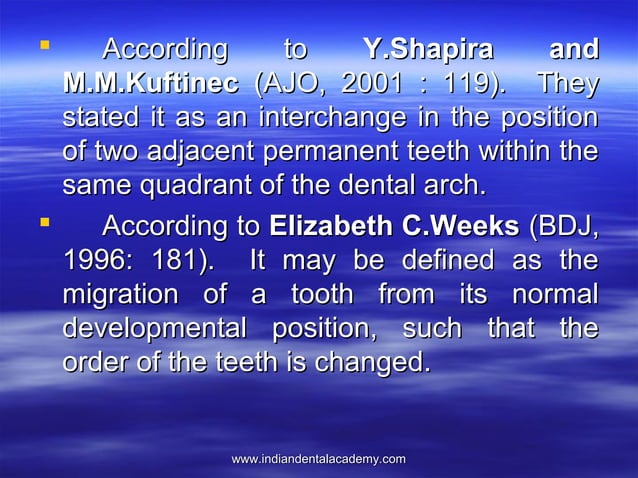 Transposition of teeth & its management | PPT | Dental Health ...
