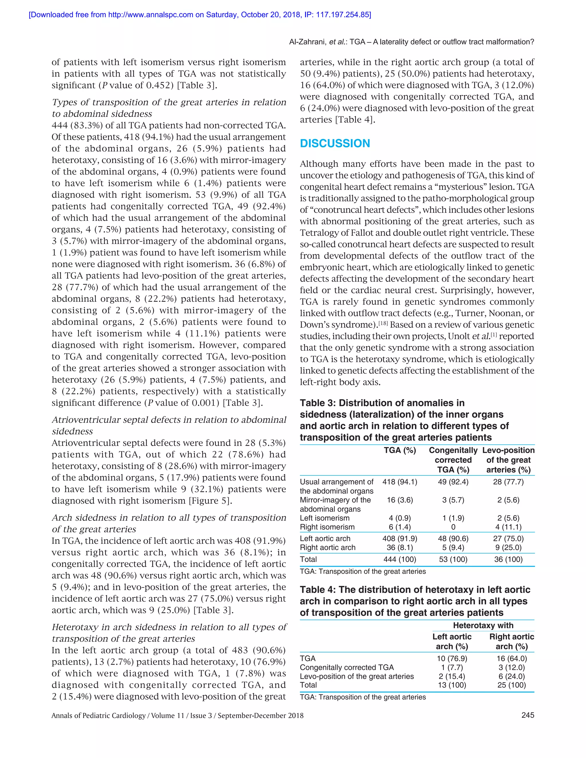 Transposition of the great arteries | PDF
