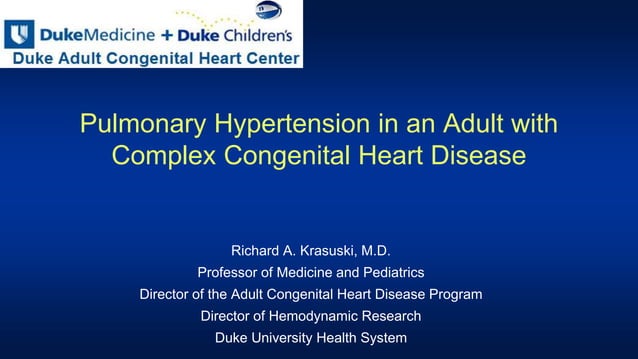 Pulmonary Hypertension in an Adult with Complex Congenital Heart ...