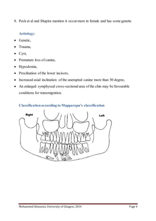Teeth transpositions for orthodontists by almuzian | DOCX