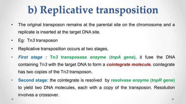 Transposons, types and transposition.pptx | Genetics | Science