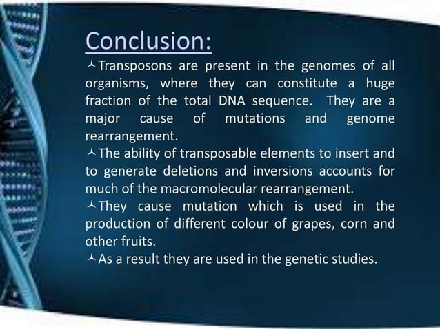 Transposons ppt | PPTX | Chemistry | Science