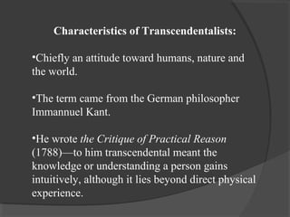 Transcendenalism Power Point | PPT
